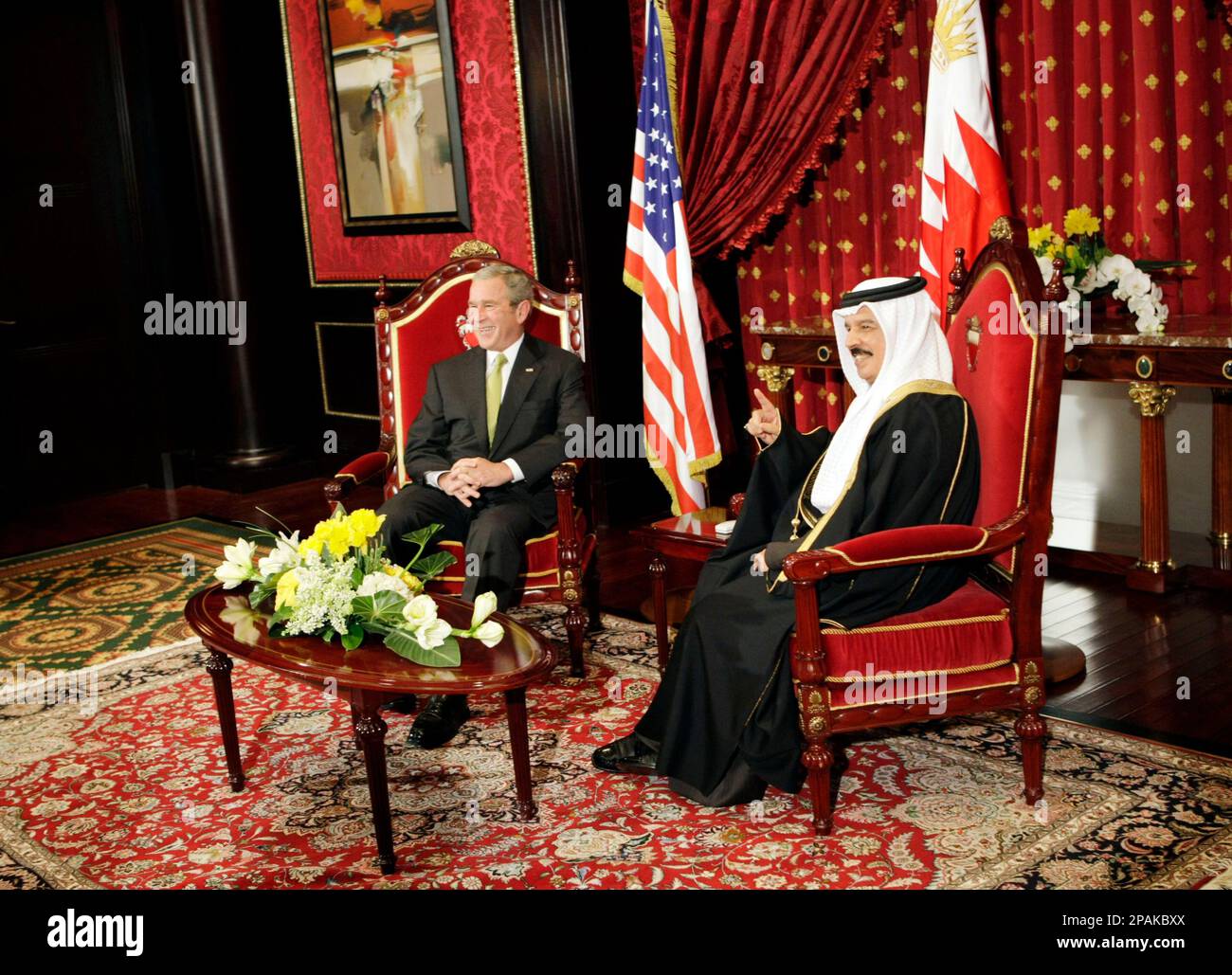 US President George W. Bush, left, and Bahrain's King Hamad bin Isa Al ...