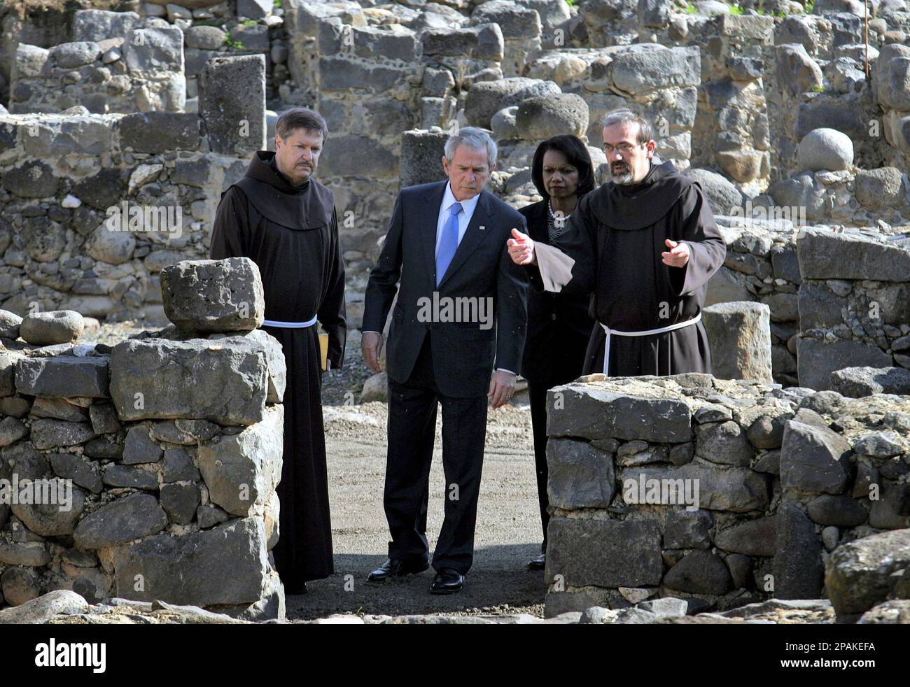 President Bush and Secretary of State Condoleezza Rice, second right ...