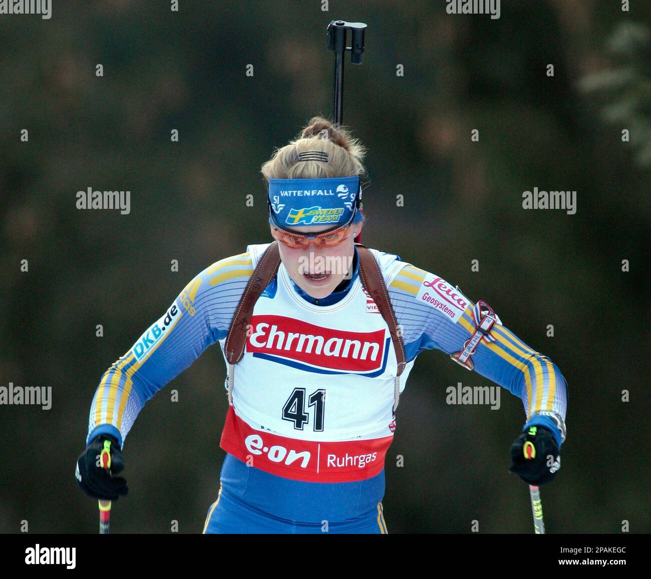 Helena Jonsson from Sweden skates to the third place in the women's 7.5 ...