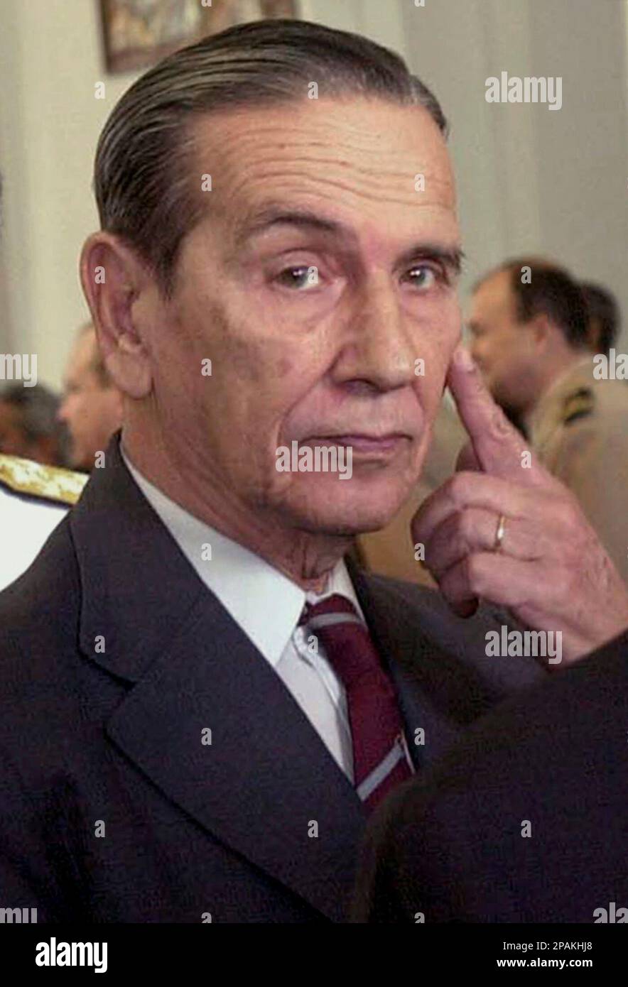Former Argentine navy commander in chief, Jorge Isaac Anaya, is seen in ...