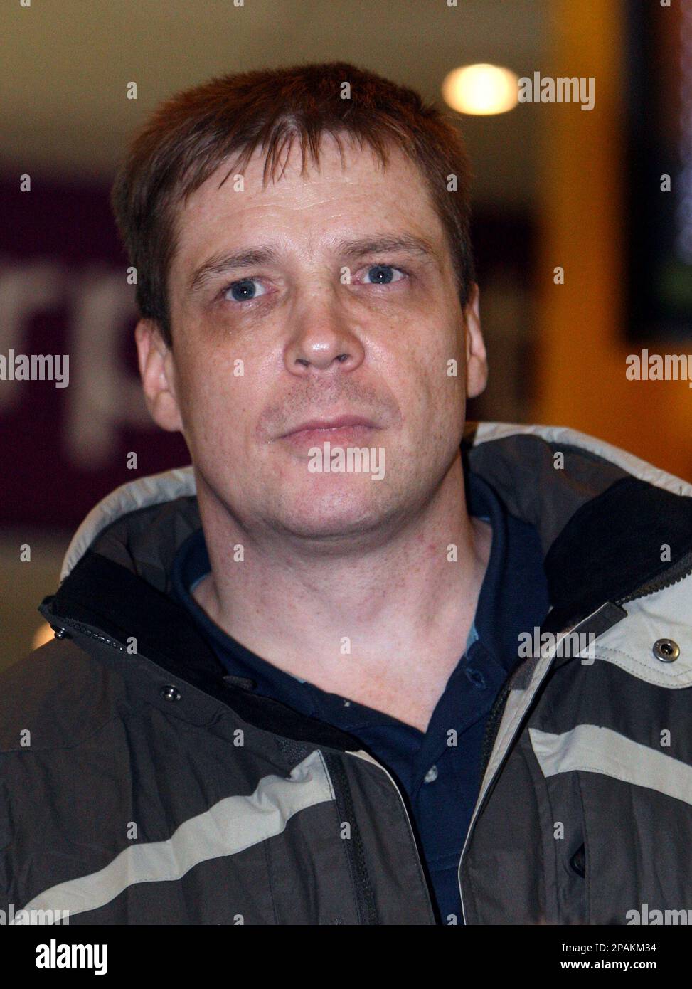 Ken Richey, 43, arrives at Edinburgh airport, Edinburgh, Scotland ...