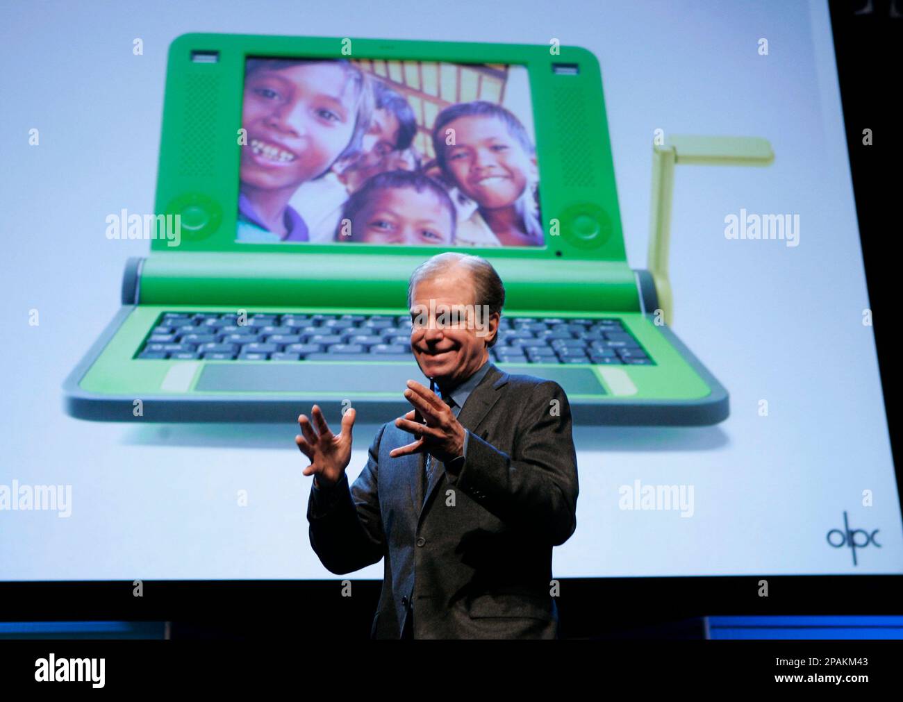 Nicholas Negroponte, founder and chairman of the One Laptop per Child ...