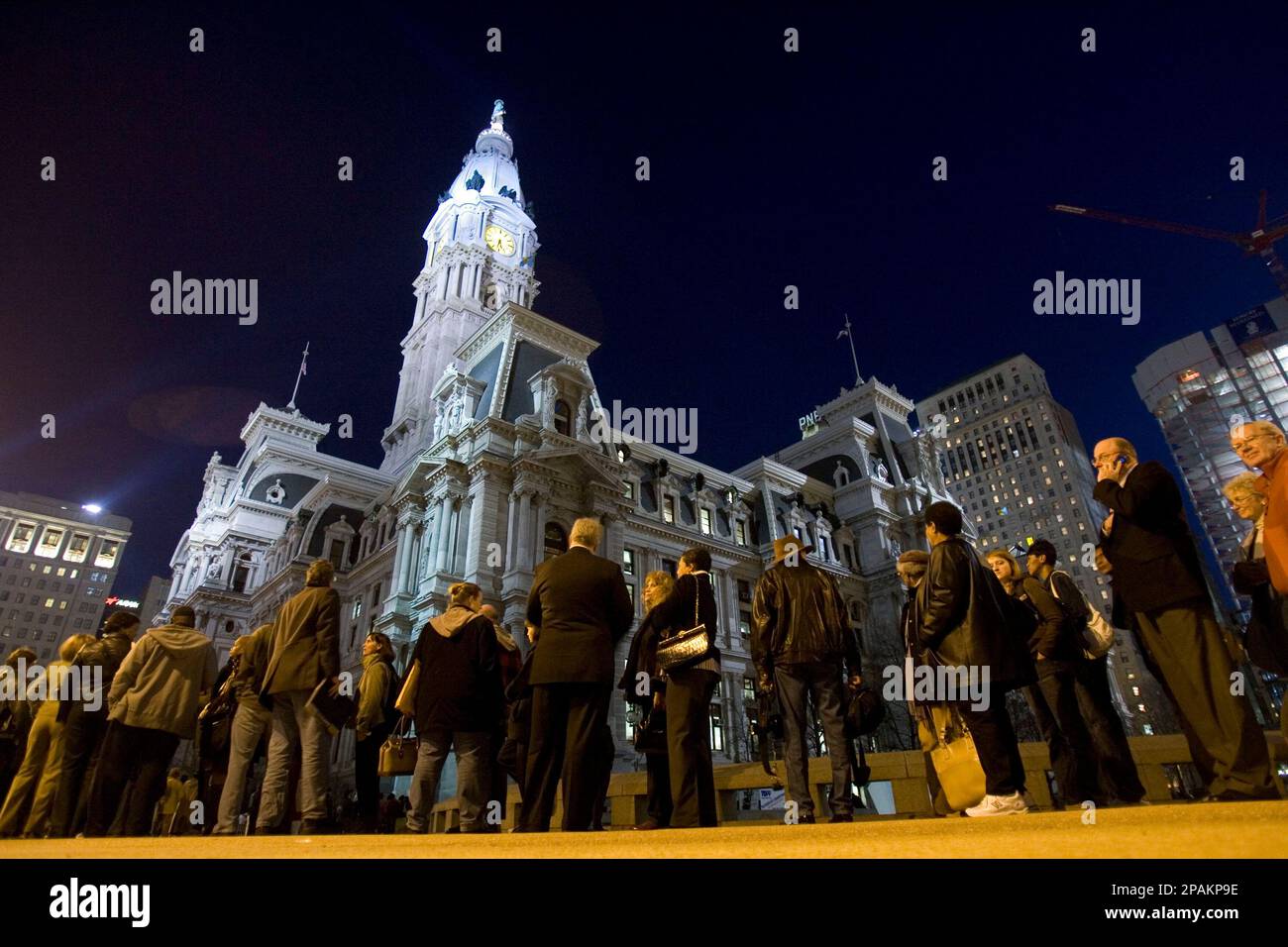 People wait in line to meet Philadelphia Mayor Michael Nutter at City ...