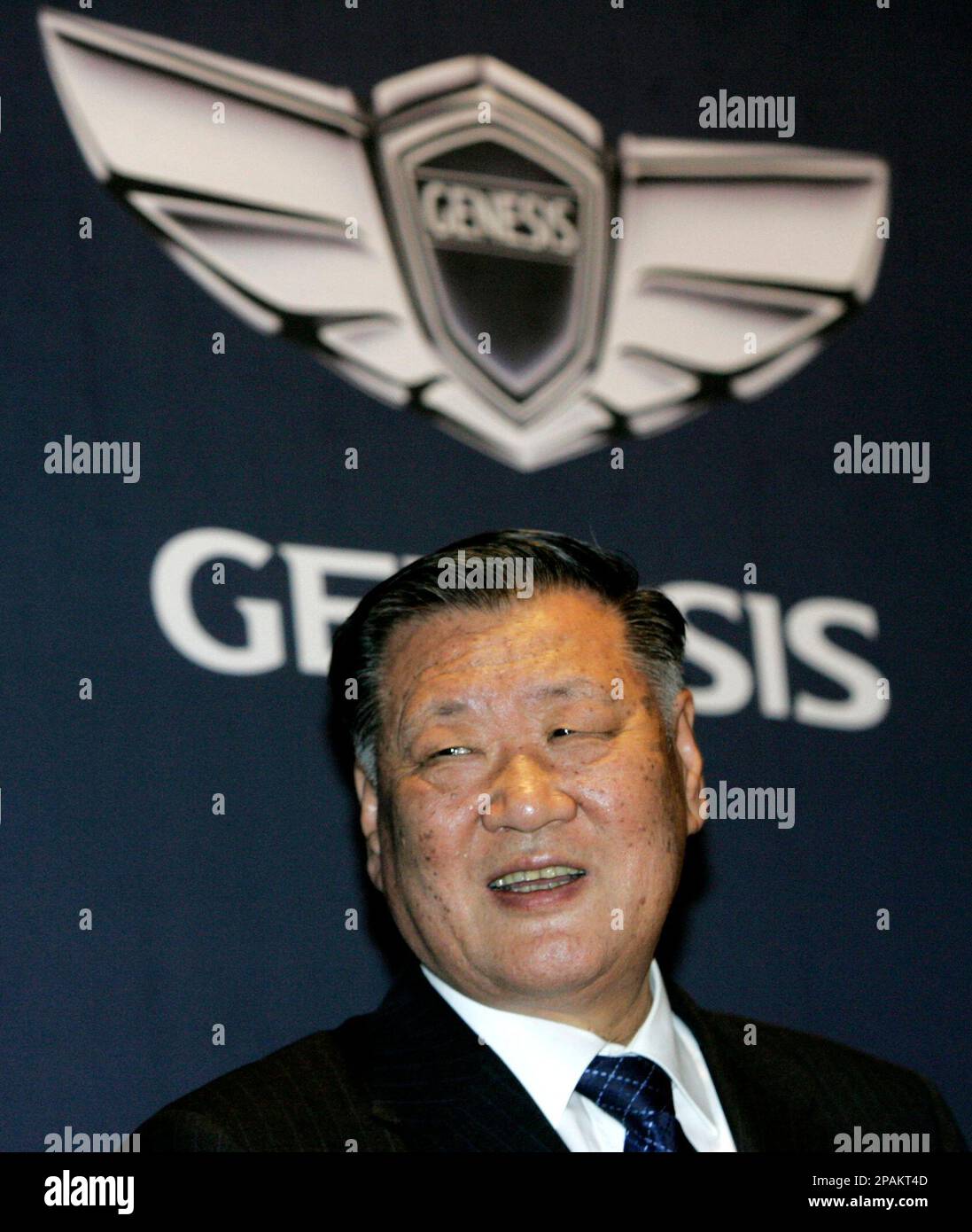 Hyundai Chairman and CEO Chung Mong-koo smiles during a press unveiling ...