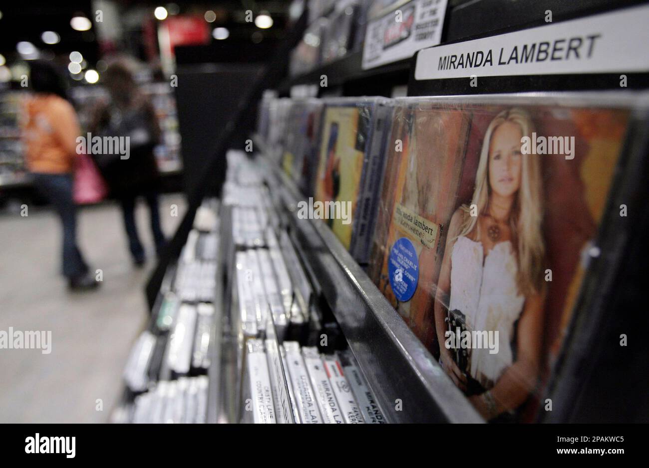 CDs on display at a music store are shown Dec. 20, 2007, in Los Angeles ...