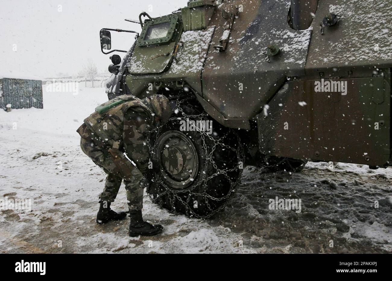A French soldier with the International Security Assistance Force (ISAF ...