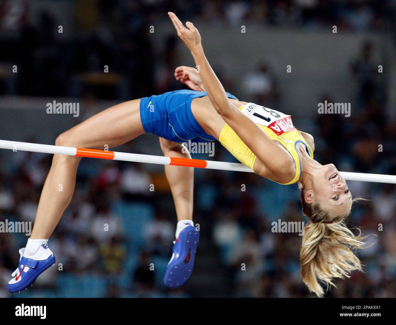 ** FILE ** Sweden's Kajsa Bergqvist makes an attempt in the final of ...