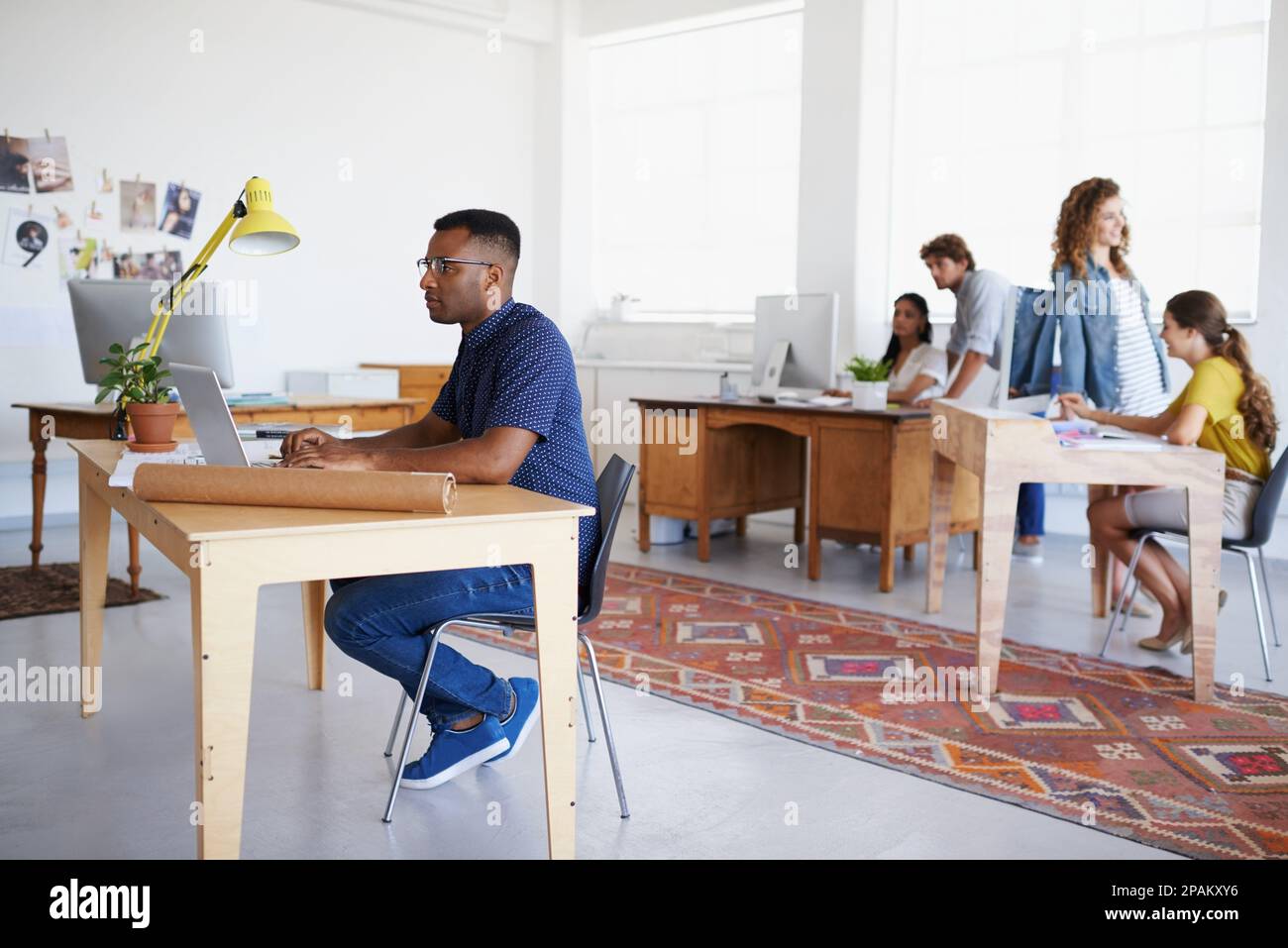 Shy male laptop hi-res stock photography and images - Alamy