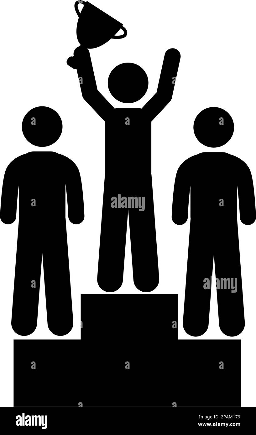 Winners with trophy cup icon. Simple illustration of Winners with ...