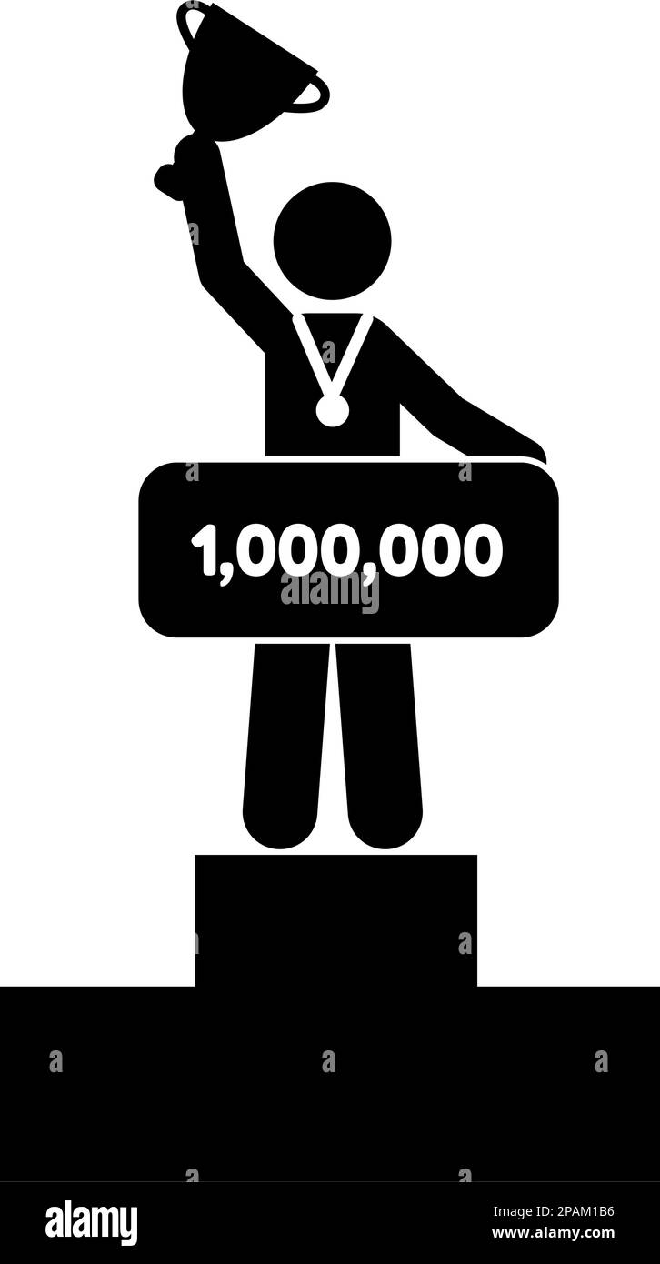 Winners with trophy cup icon. Simple illustration of Winners with ...