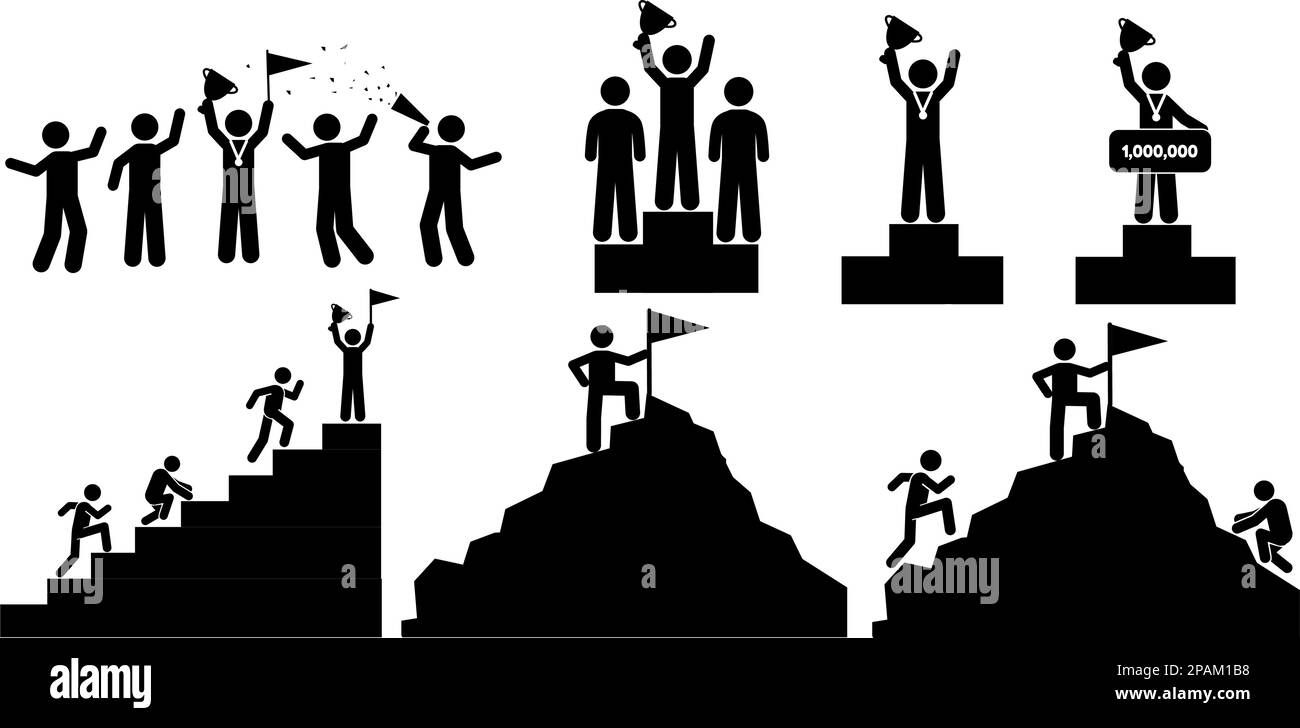 Winners with trophy cup icon. Simple illustration of Winners with ...