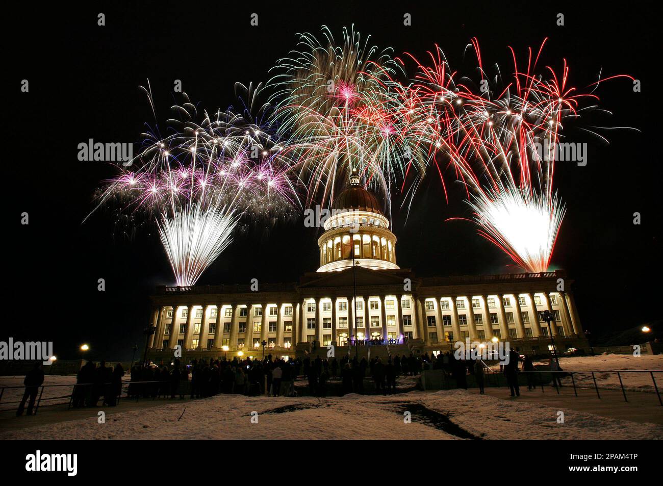 Fireworks over the State Capitol after the rededication ceremony of the ...