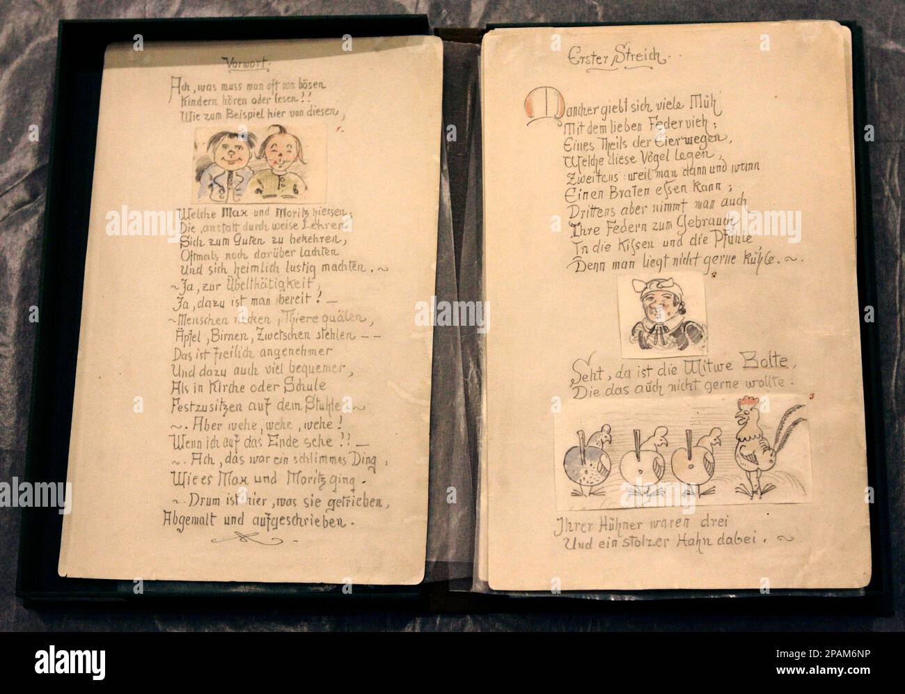 ** ARCHIV ** Diese Originalhandschrift von Wilhelm Busch zu "Max und ...