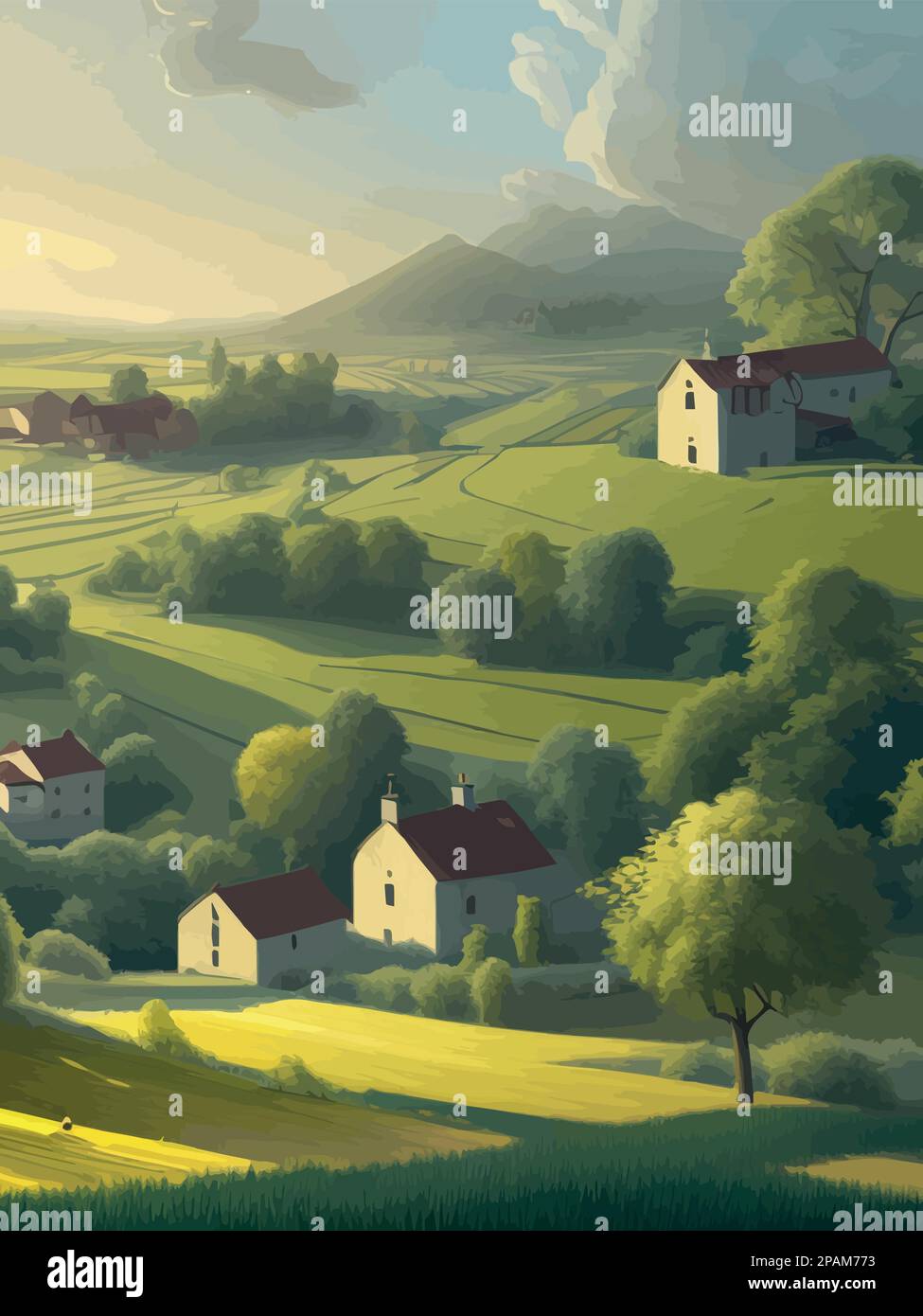 Field mountain summit Stock Vector Images - Alamy