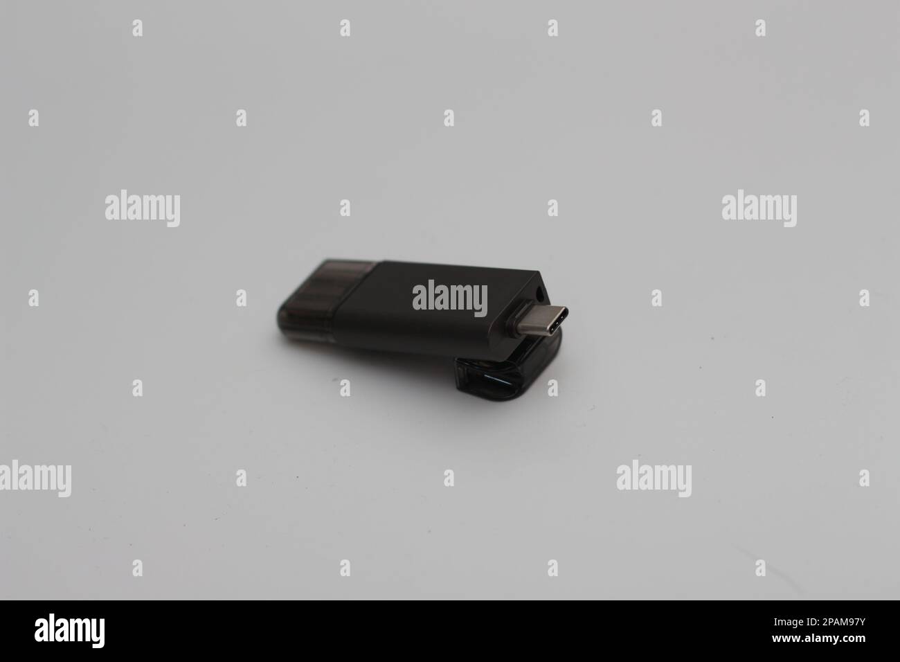 a close up of multifunction USB OTG adapter type A to type C and micro ...