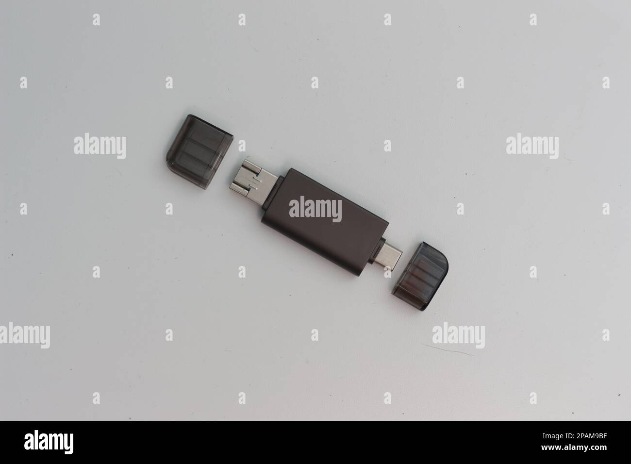 a close up of multifunction USB OTG adapter type A to type C and micro ...