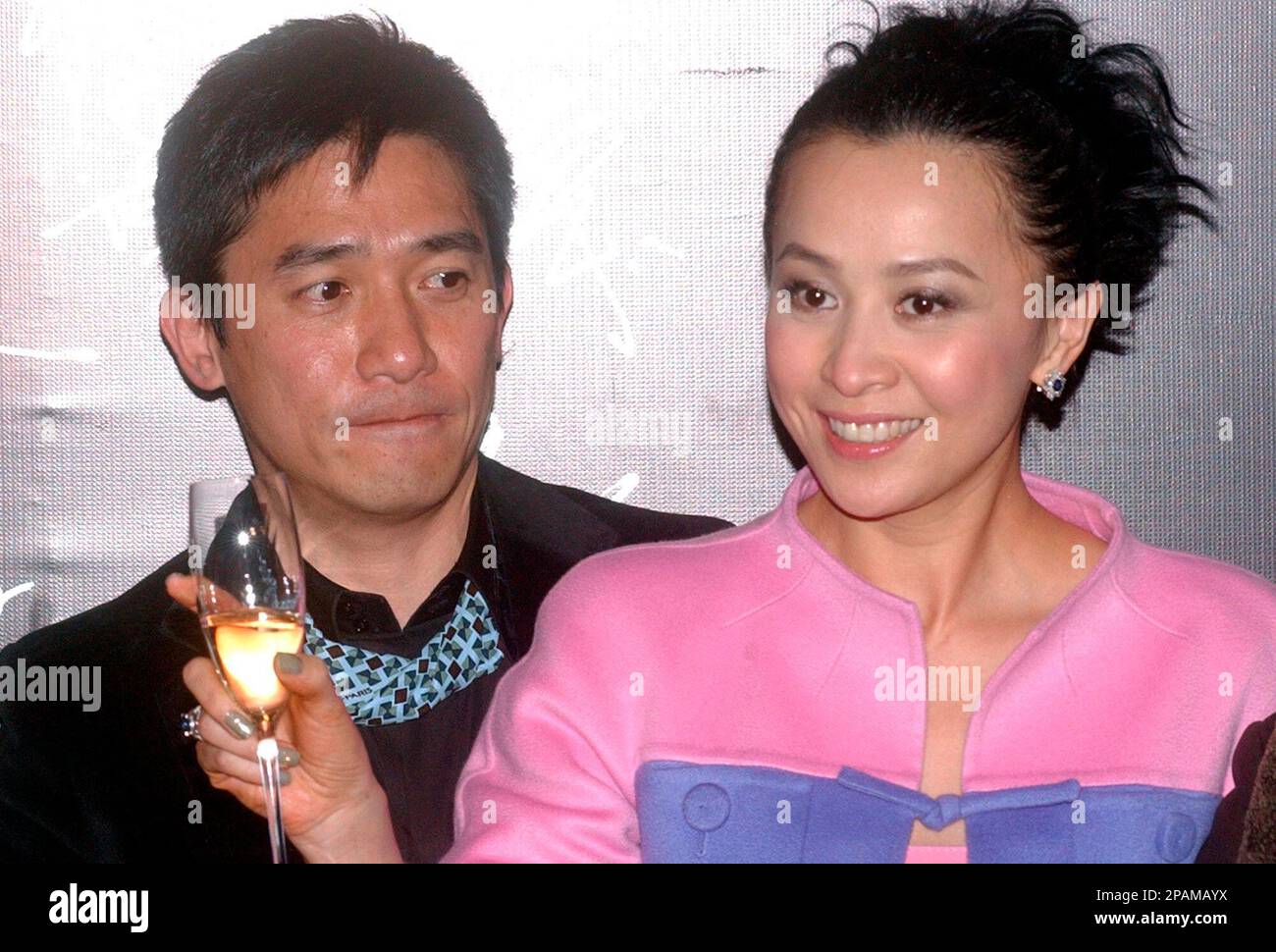 Hong Kong actor Tony Leung Chiu Wai and actress Carina Lau attend the ...