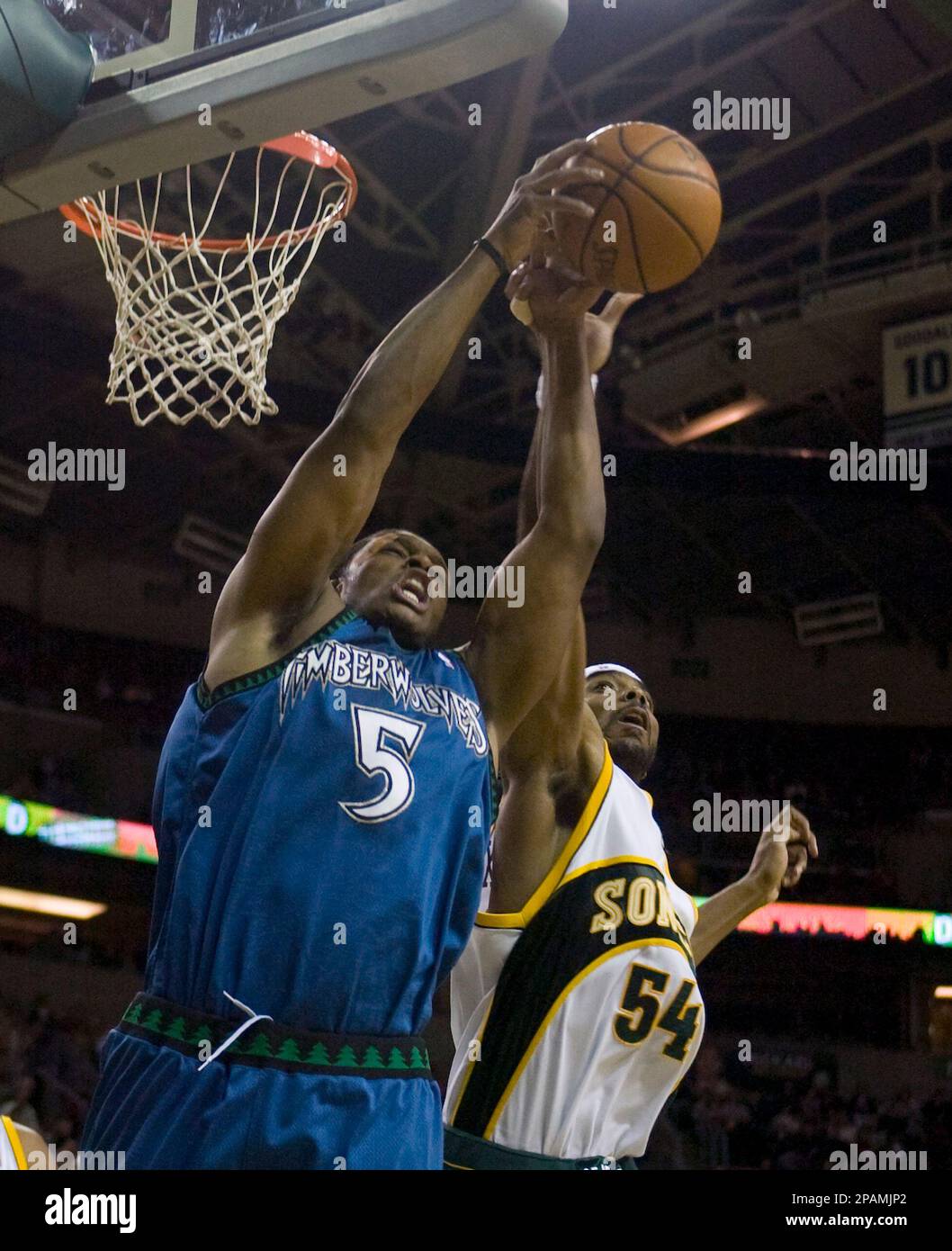 Minnesota Timberwolves' Craig Smith, left, has a pass knocked away by ...