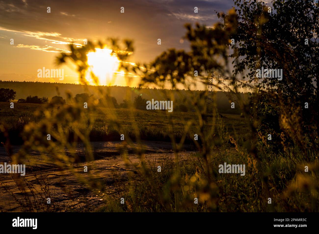 Bright yellow sunset hi-res stock photography and images - Alamy