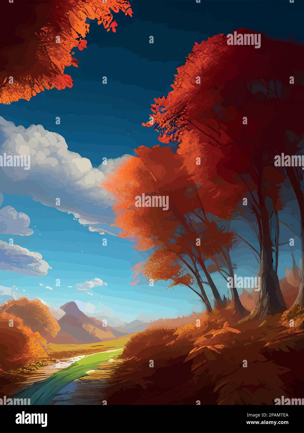Landscape sketch of trees from Stock Vector Images - Alamy