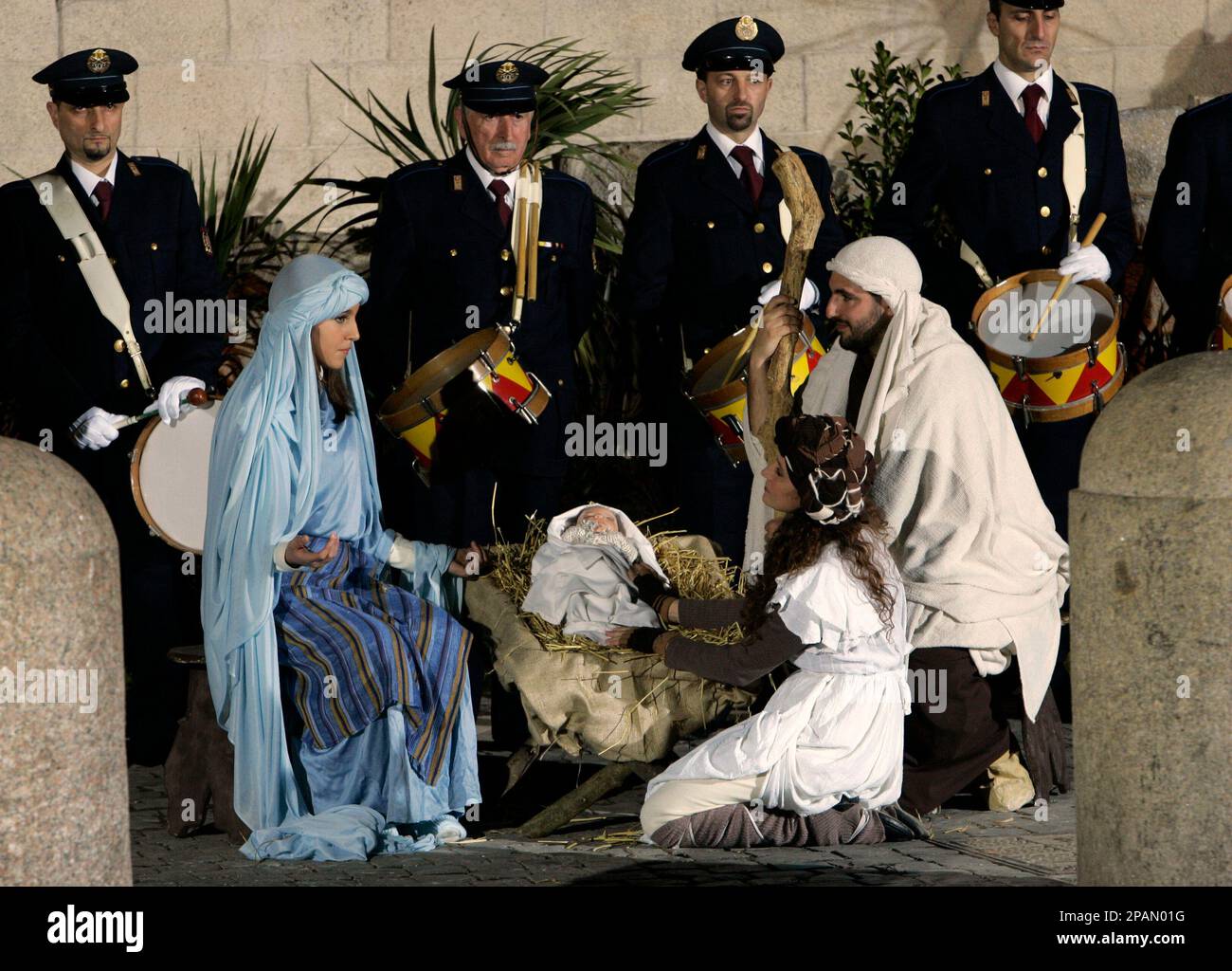 A view of the Nativity scene unveiled in St. Peter's square at the ...