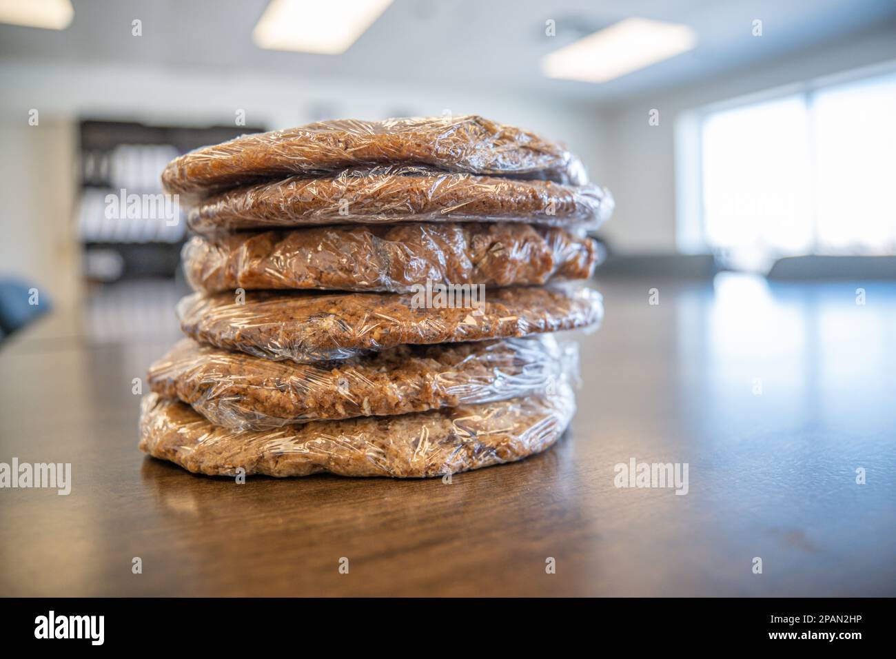 Homemade jumbo large cookies wrapped up and ready to eat Stock Photo ...