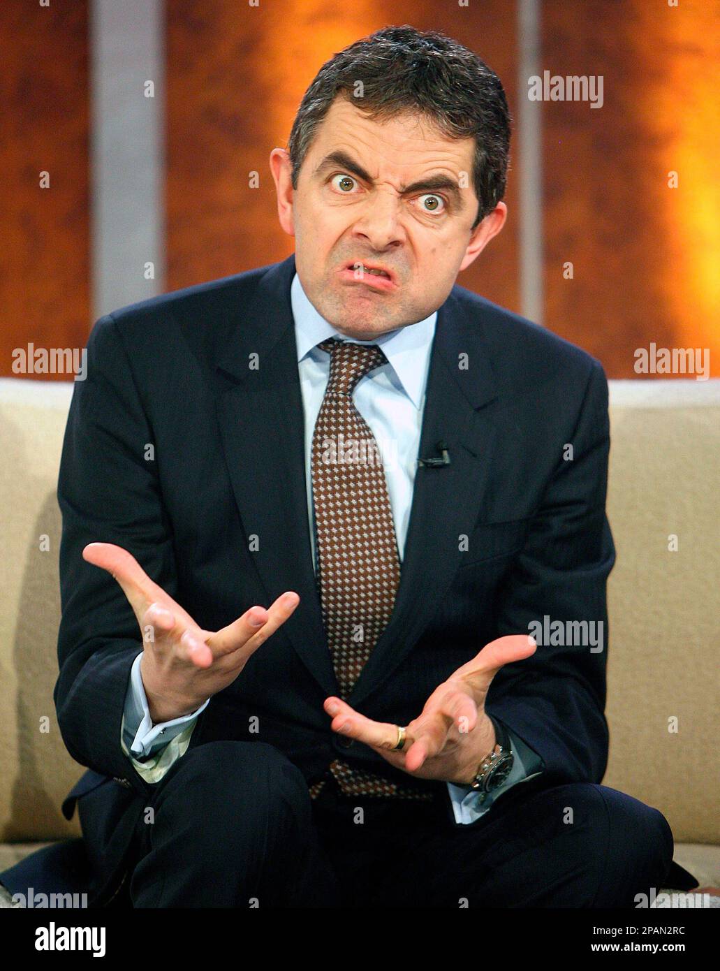Rowan Atkinson gestures in a Saturday, March 31, 2007 file photo in ...