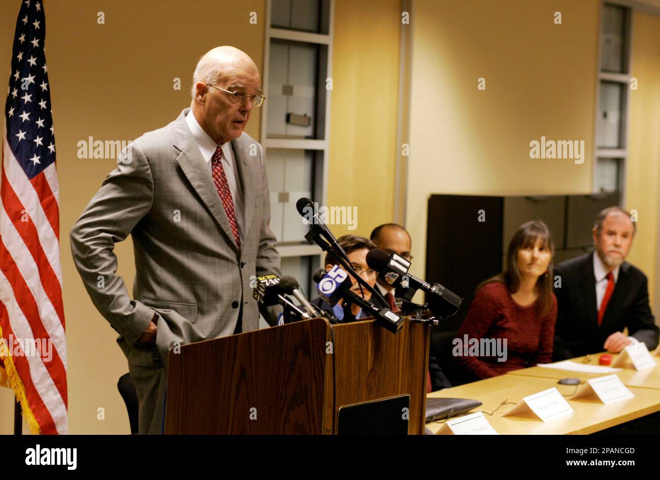 Attorney James J. Brosnahan, left, attorney for John Walker Lindh ...