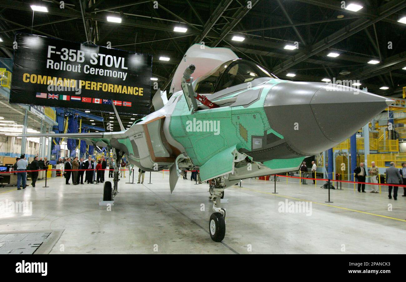 The Lockheed Martin F-35B is shown during an unveiling ceremony in Fort ...