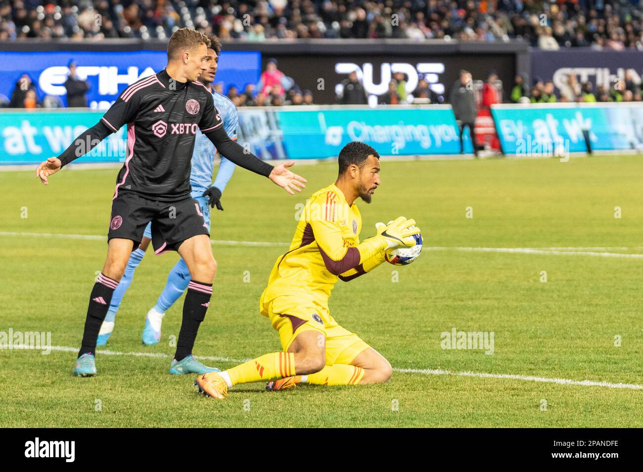New York, USA. 11th Mar, 2023. Goalkeeper Drake Callender (1) of Inter ...