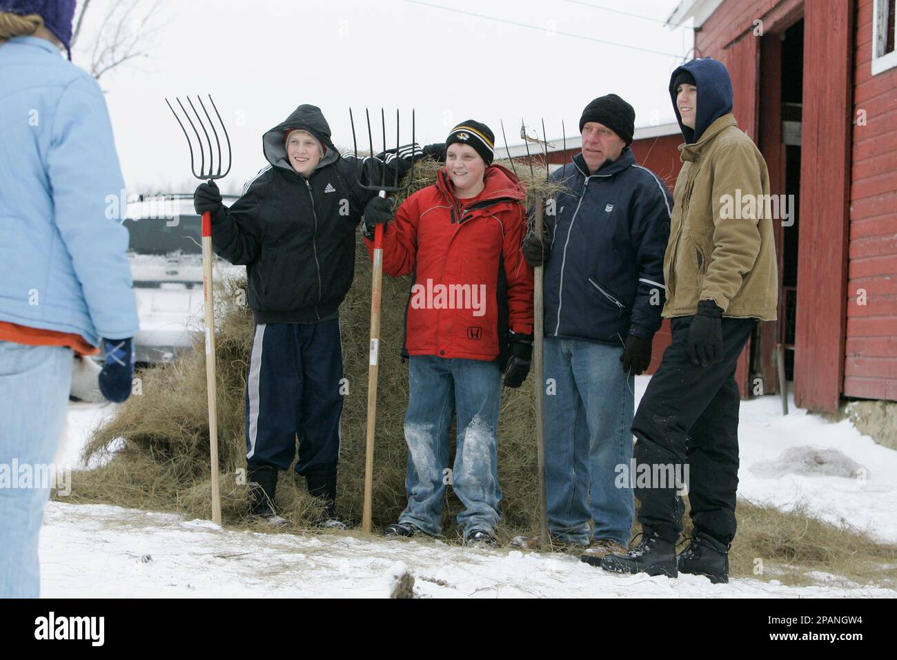Cousins Cale Rohwer, left, Brian Stoverink, second left, Gage Rohwer ...