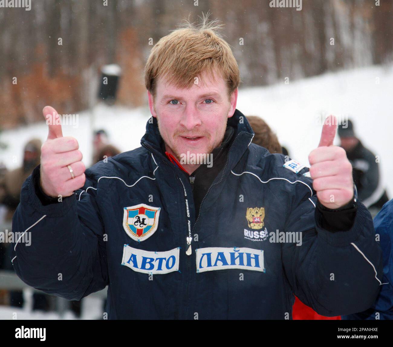 Russia 2 bobsled driver Alexander Zubkov gives the thumbs up after ...
