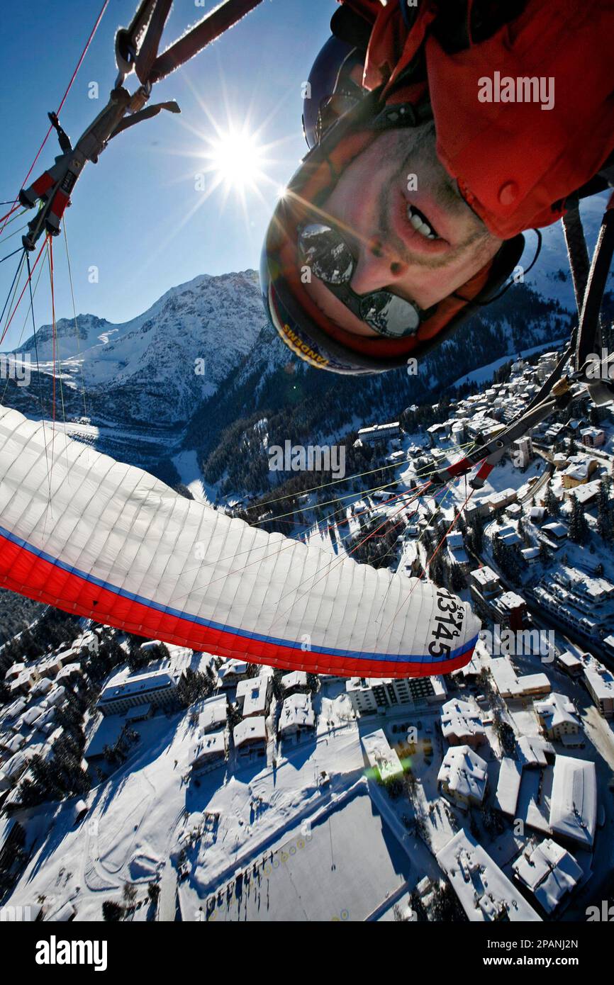 Photographer Alessandro Della Bella pictures himself during a tandem ...