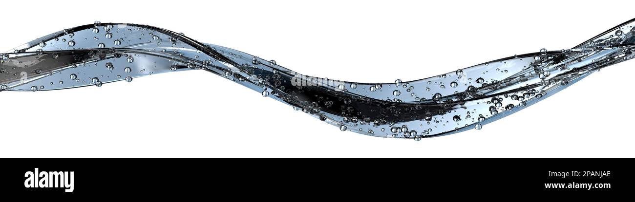 Crystal clear water isolated air current flow, cloth-like soft Abstract ...