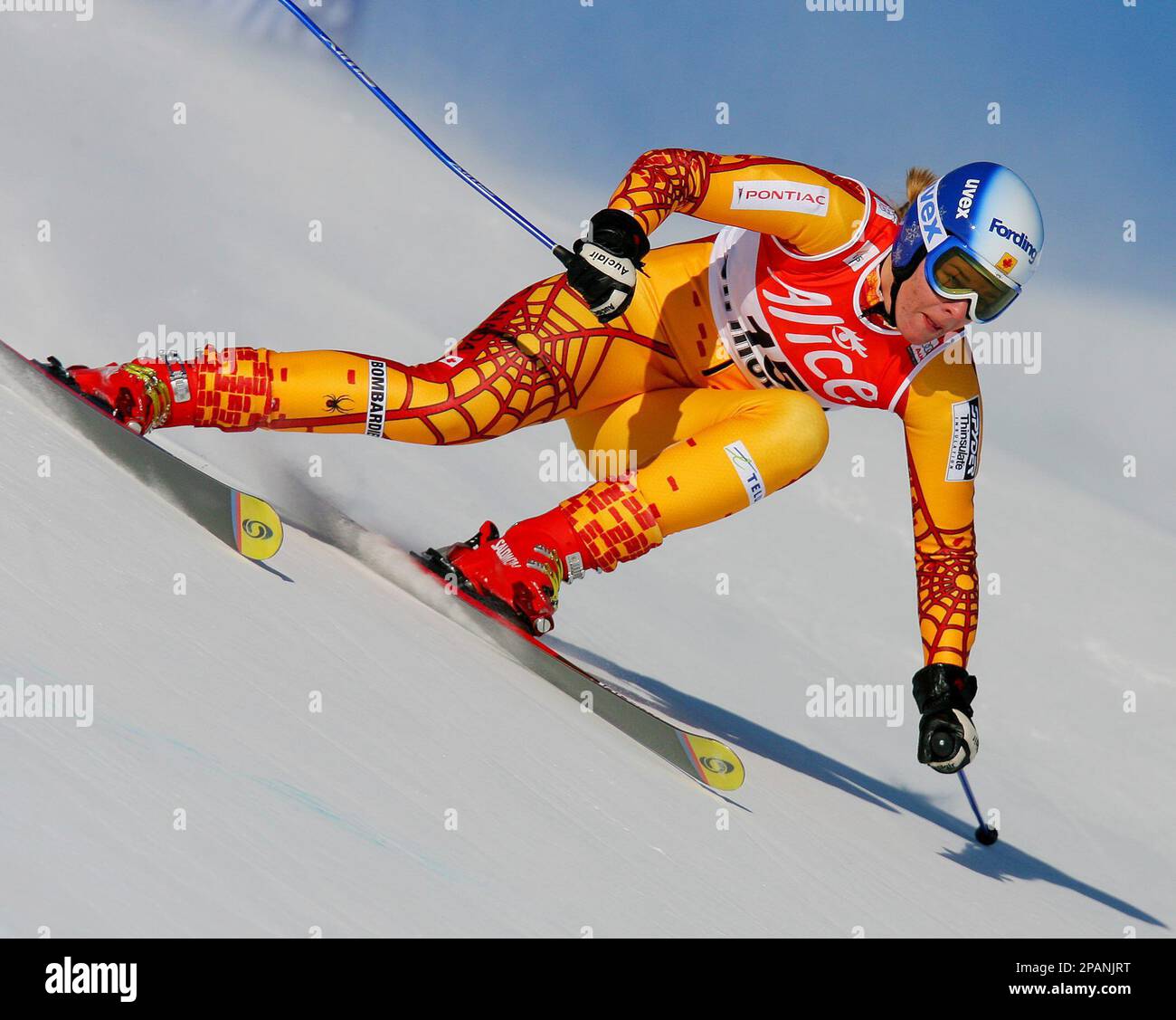 Canada's Emily Brydon on her way to the second place of the Women's ...