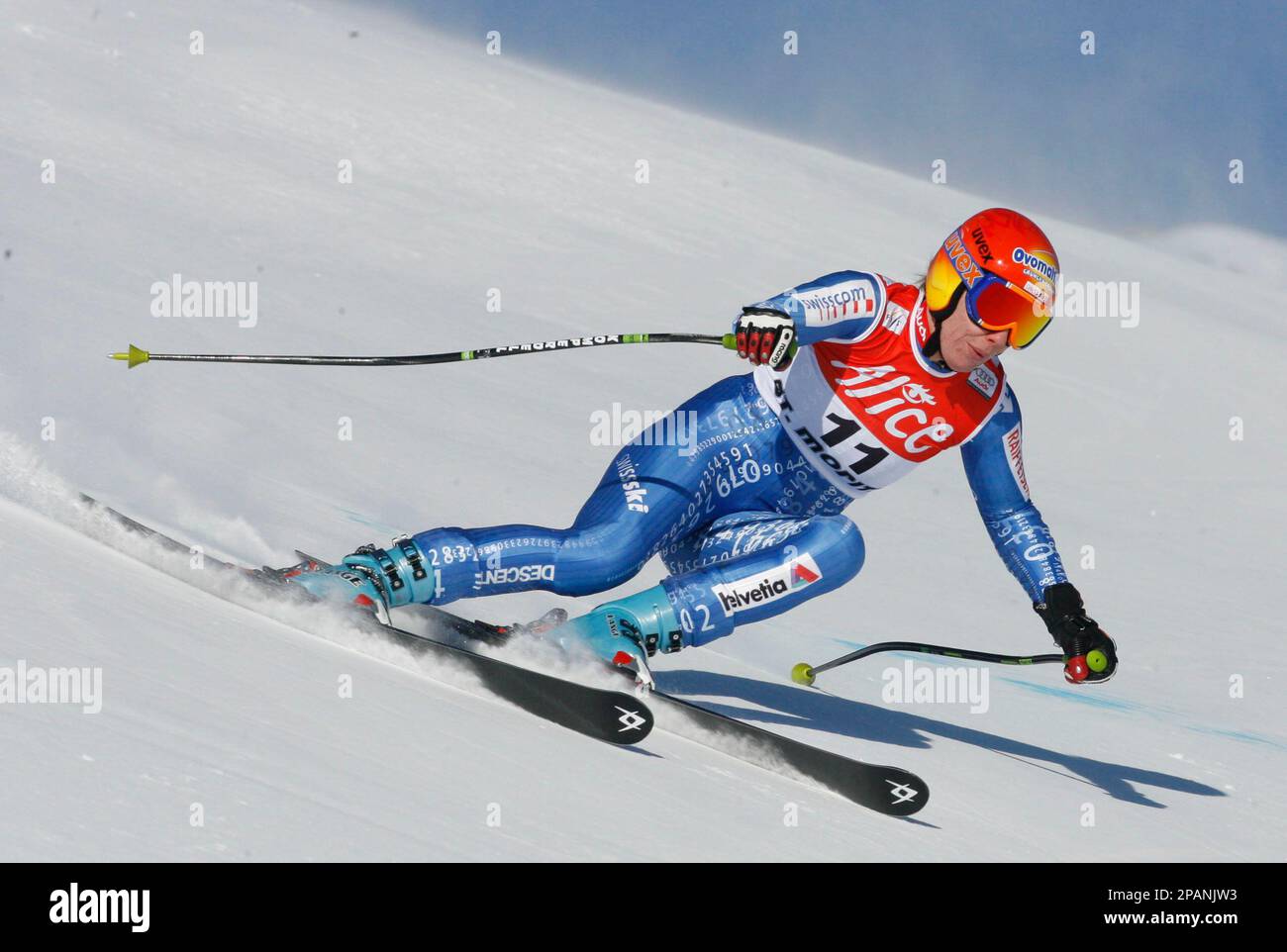 Nadia Styger, Switzerland, speeds down the slope on her way to take ...