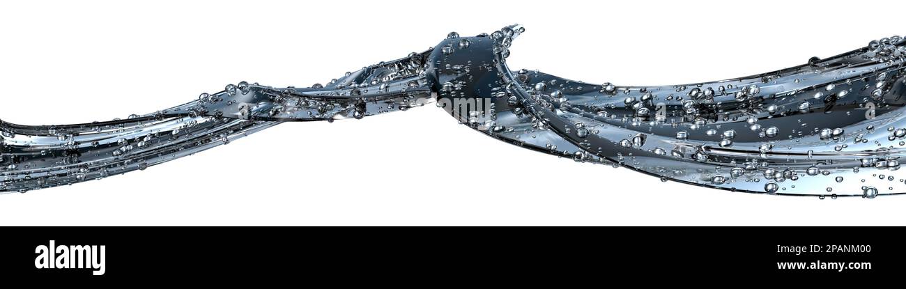 Transparent water cloth-like soft curve isolated abstract, dramatic ...