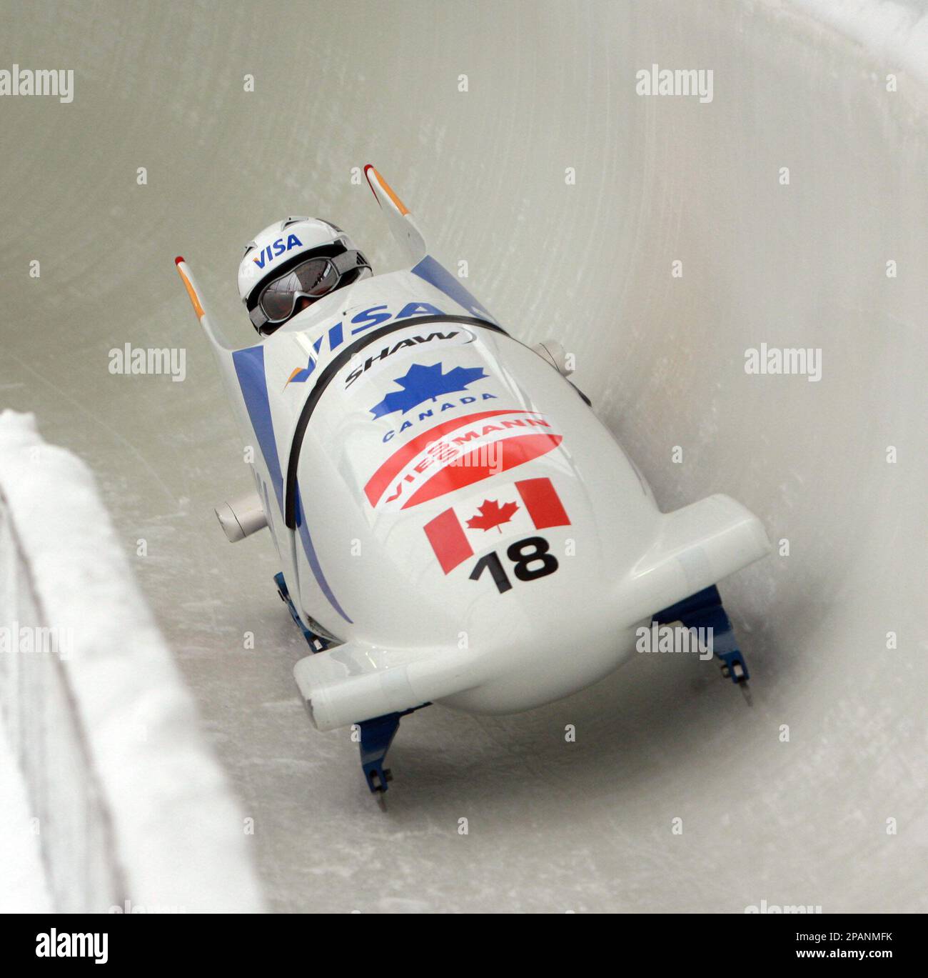The Canada 2 sled, driven by Kaillie Humphries, front, with Shelly-Ann ...