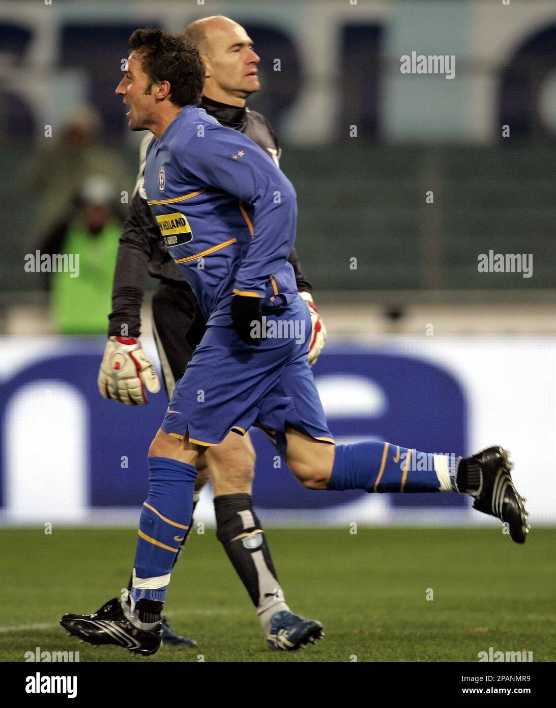 Juventus' Alessandro Del Piero, left, runs past Lazio goalkeeper Marco ...