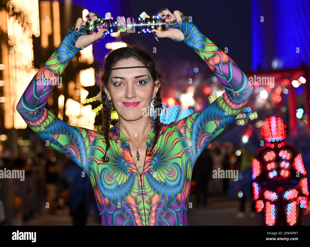 Doha, Qatar. 11th Mar, 2023. Artists perform global street art ...