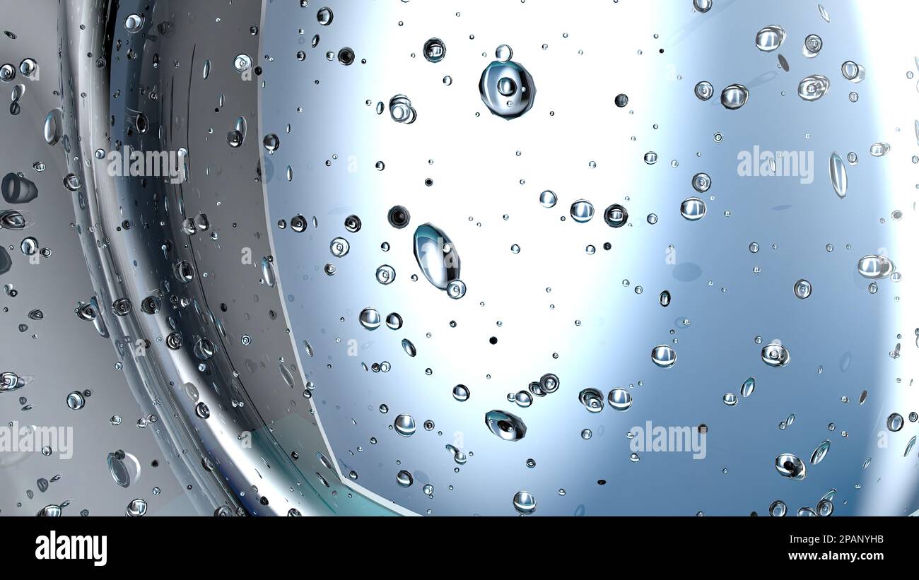 Transparent Enlarged Elegant Water Drop Abstract 3D Rendering Fresh and Clean Graphic Design ...