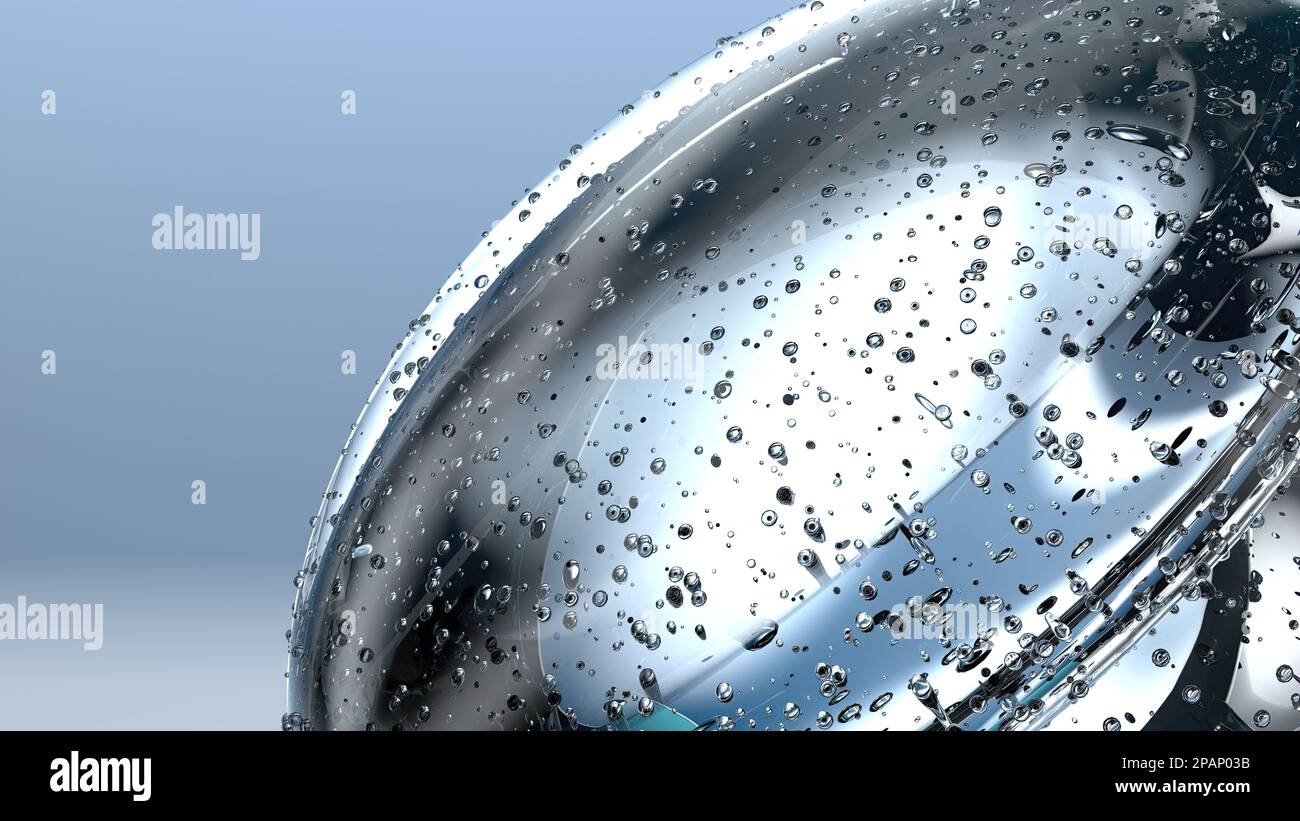 transparent atmospheric fresh water droplets abstract 3d rendering ...