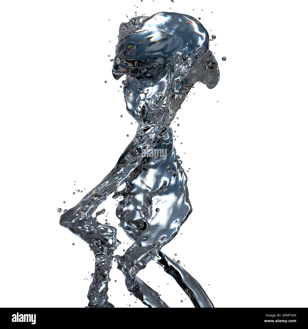 Transparent tornado water fluid form isolated 3d render fresh and clean ...