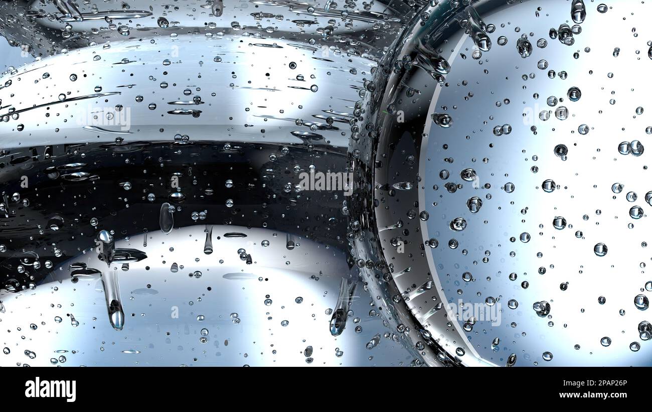 transparent dramatic water drop reflection and refraction abstract 3d rendering fresh and clean ...