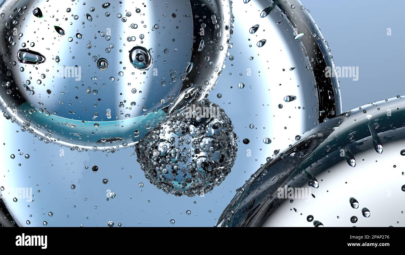 Abstract 3d rendering fresh and clean graphic design element material like transparent cell ...