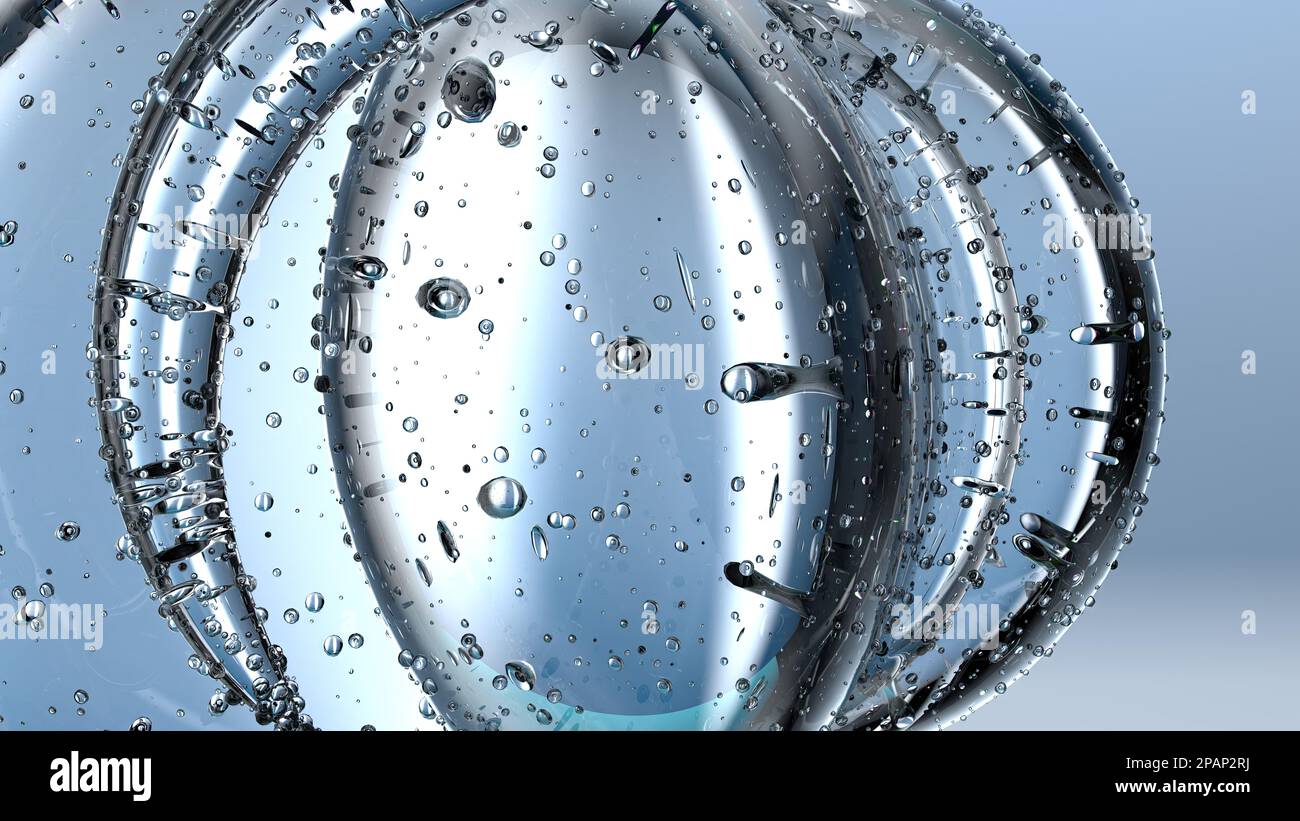 transparent cell division water drop refraction abstract 3d rendering fresh and clean graphic ...