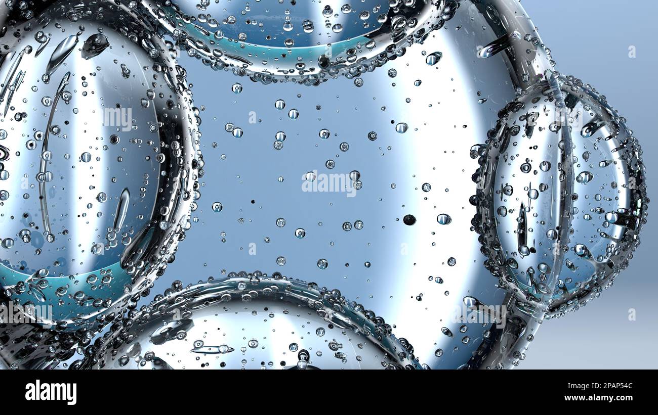 water drop with transparent four water droplets abstract 3d rendering fresh and clean graphic ...