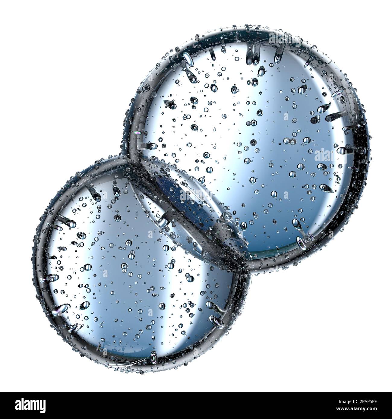 Water droplets like transparent cell division cells isolated 3d ...