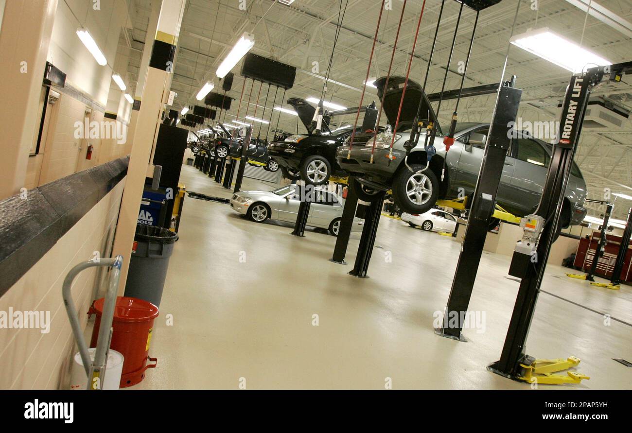 A partial view of the service department of Lexus of Palm Beach is ...