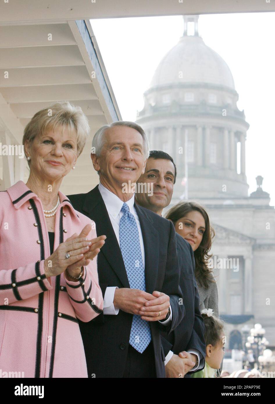 The Capitol looms in the background as new Kentucky Gov. Steve Beshear ...
